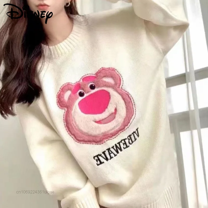 Disney-Cartoon-Bear-Lotso-New-Clothes-Y2k-Pullovers-Autumn-Korean-Trend ...