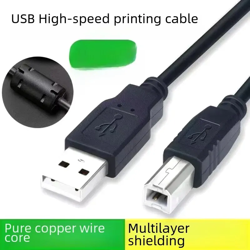 2-0-High-speed-Usb-Print-Line-Black-Pure-Copper-Square-Port-Computer ...