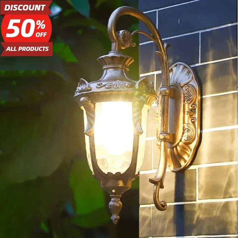 2025 Bronze+Glass Outdoor Wall Light Fixtures Retro Porch Lamp Exterior ...
