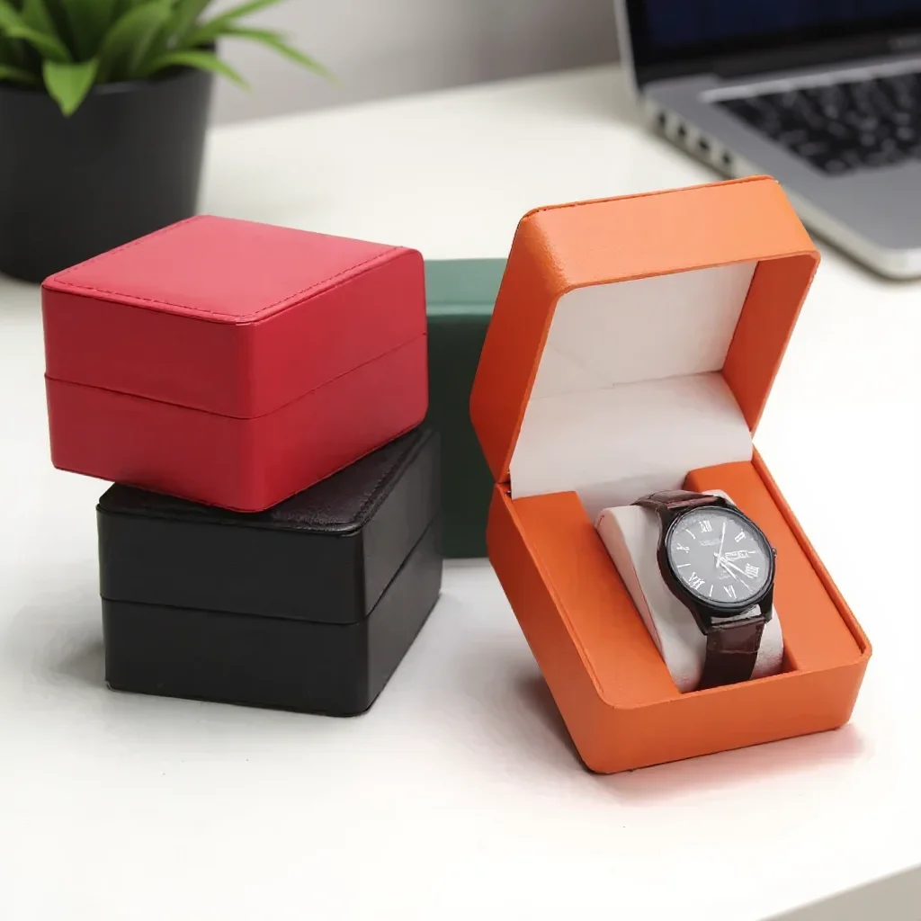 Watch Storage Box PU Single Watch Display Case Wristwatch Watch Holder ...