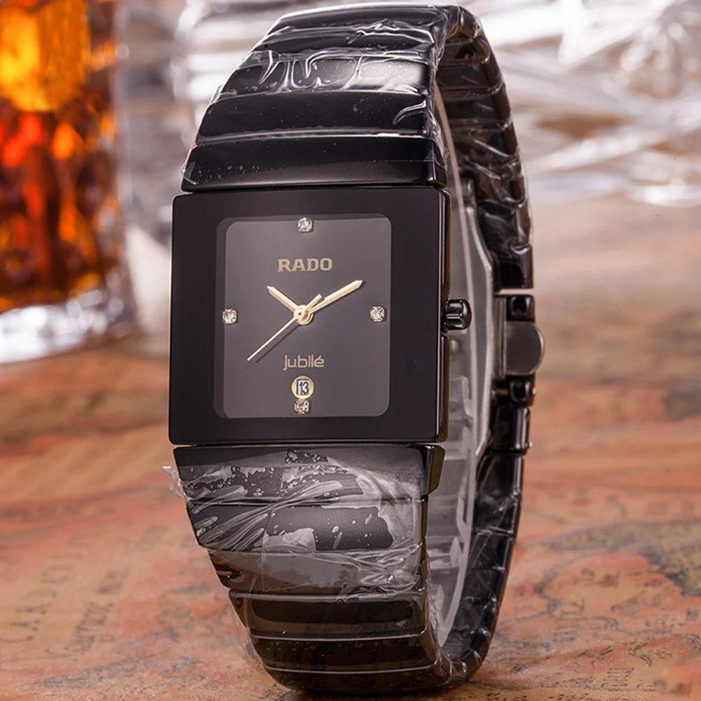 Rado-Relógio de cerâmica impermeável masculino e feminino, relógio AAA ...