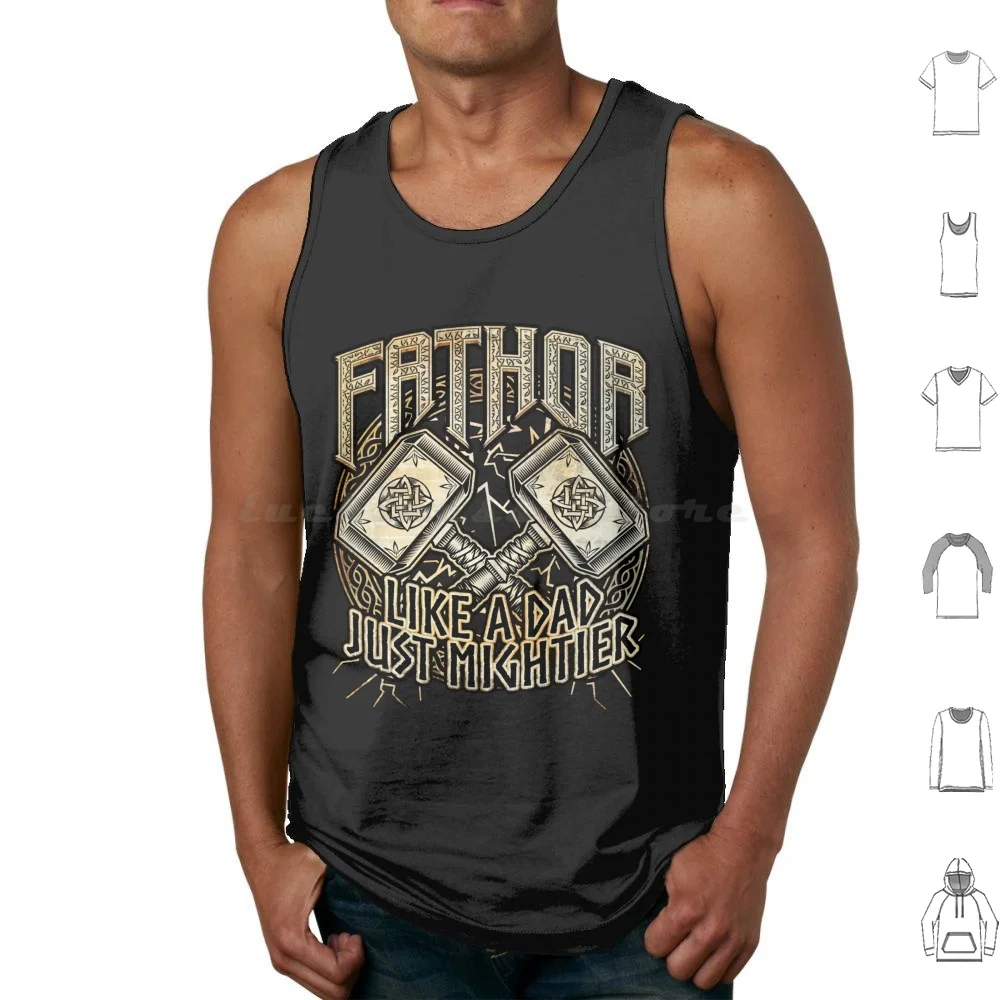 Viking Fathor Like A Dad Just Mightier Tank Tops Print Cotton Viking ...