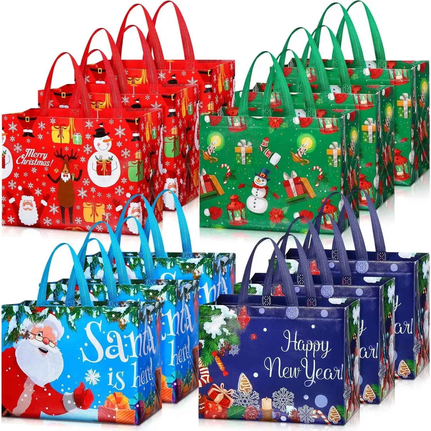 Large-Christmas-Gift-Bags-Reusable-Grocery-Shopping-Handbag-Non-Woven ...