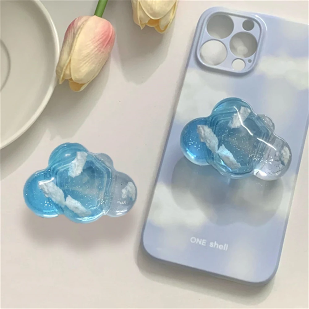 INS-3D-Korea-Clear-Gradient-Clouds-Phone-Holder-Griptok-Support-For-iPhone-Grip-Tok-Foldable ...