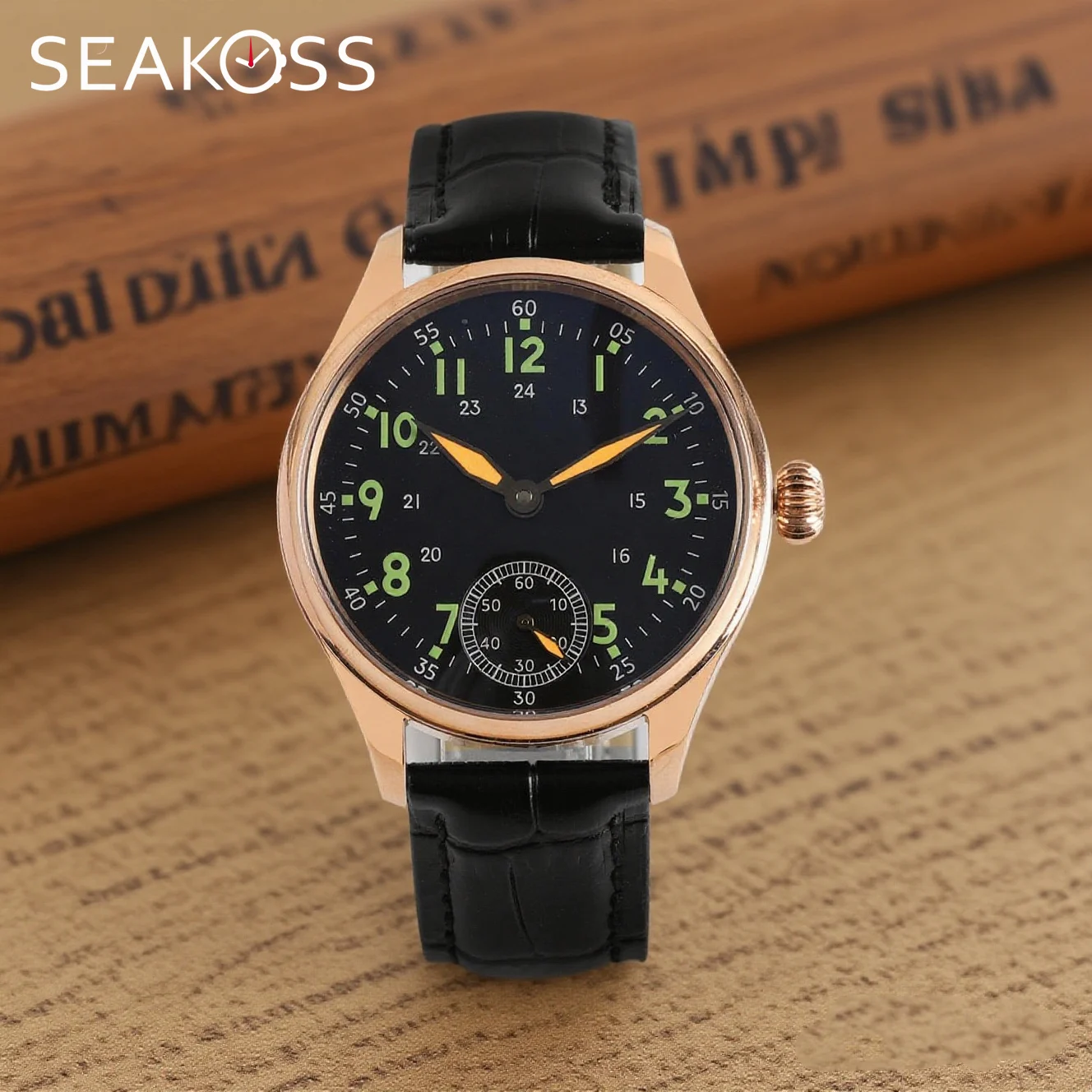 SEAKOSS 40mm Customizable Manual Mechanical Watch Seagull Movement ...