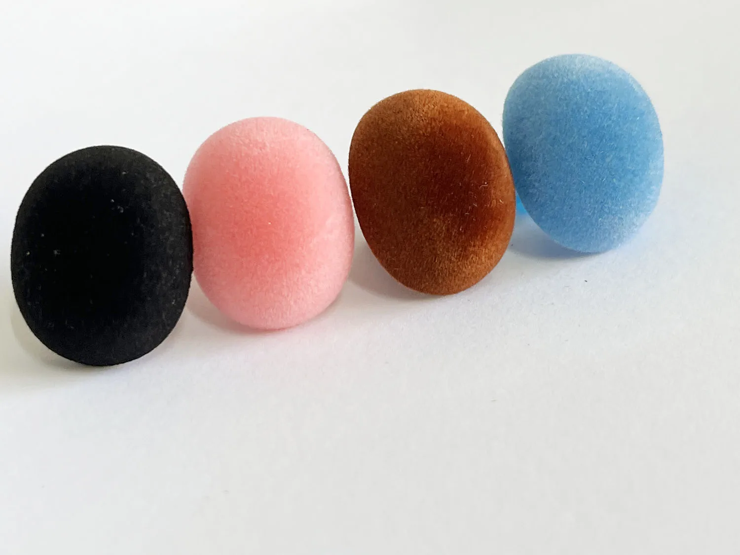 10pcs-19x24mm-Oval-shape-pink-brown-blue-black-color-flocking-toy-nose ...