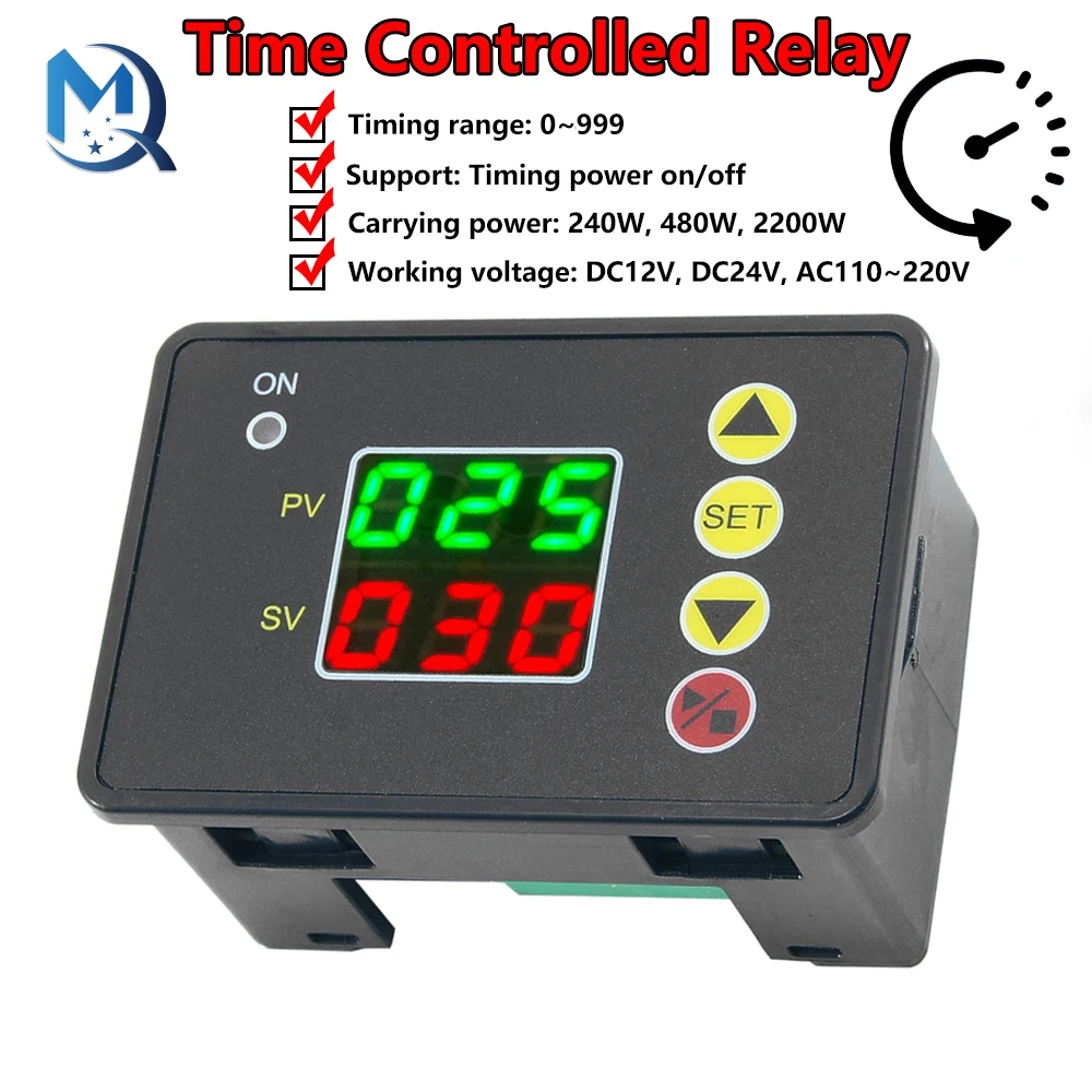 DC-12V-24V-AC-110V-220V-Programmable-Digital-Timer-Delay-Relay-Module-LED-Display-Time ...