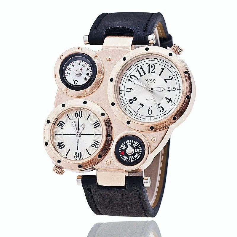 New Men Sports Watches Fashion Multi-dial Temperature Compass Military ...