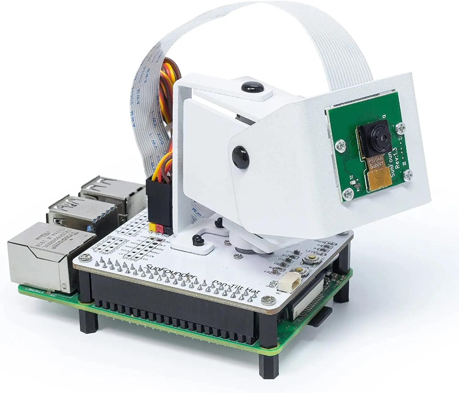 SunFounder Raspberry Pi Pan Tilt HAT V3.0 con cámara para Raspberry Pi ...
