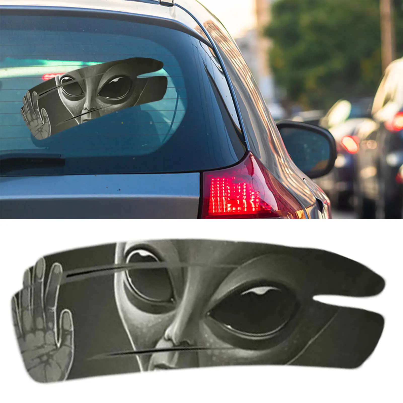 3D Alien Cracked Car Sticker Cool Self Adhesive PVC Vinyl Auto Racing ...