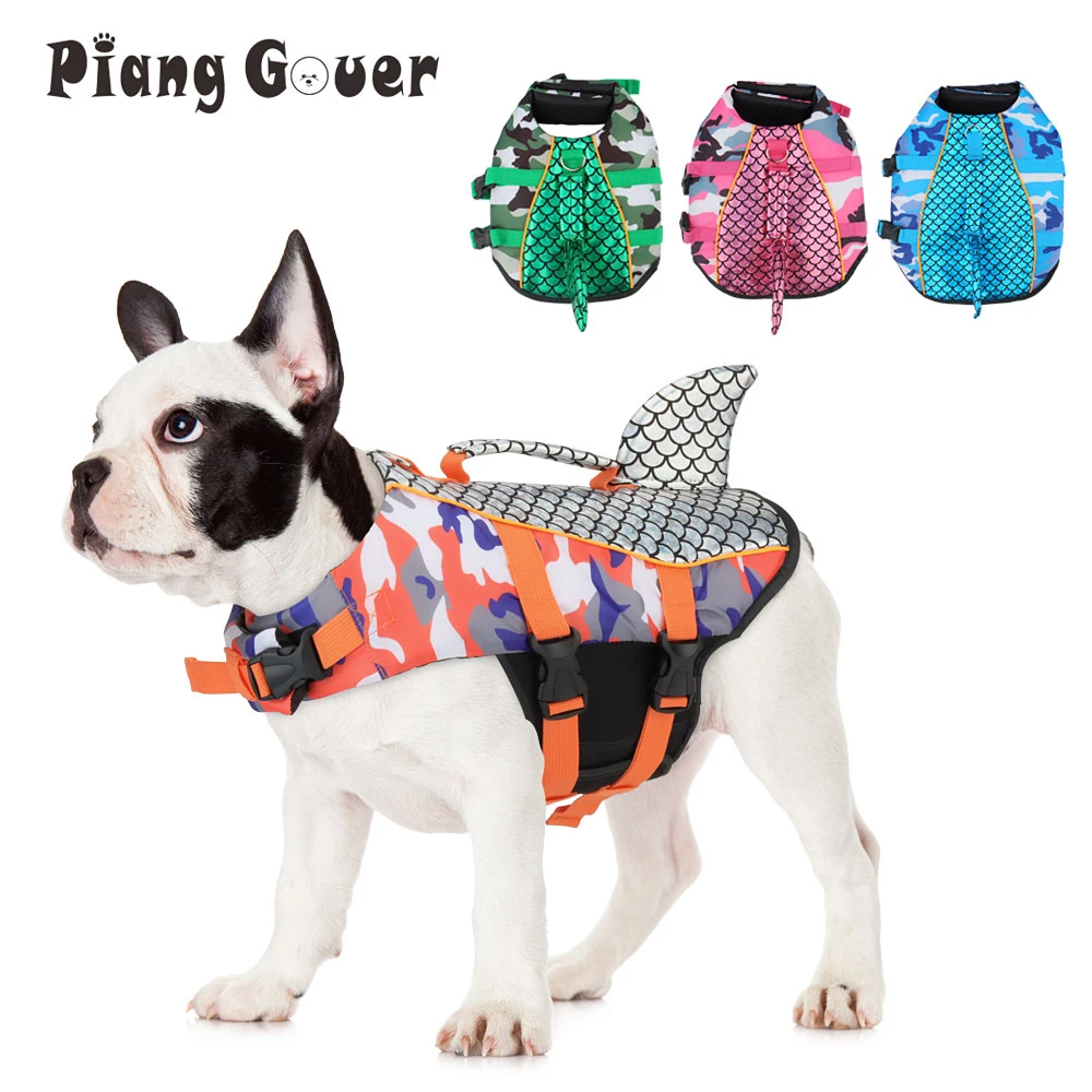 Reflective-Scales-Dog-Life-Jacket-Swim-Pet-Vest-Dog-Swimsuit-Outdoor ...