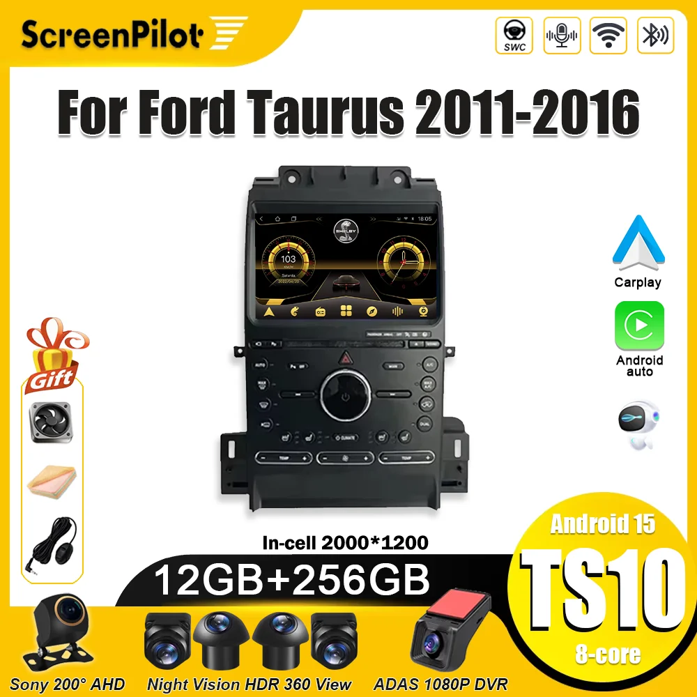 Android 15 para Radio de coche Ford Taurus 2011-2016 2 din reproductor ...
