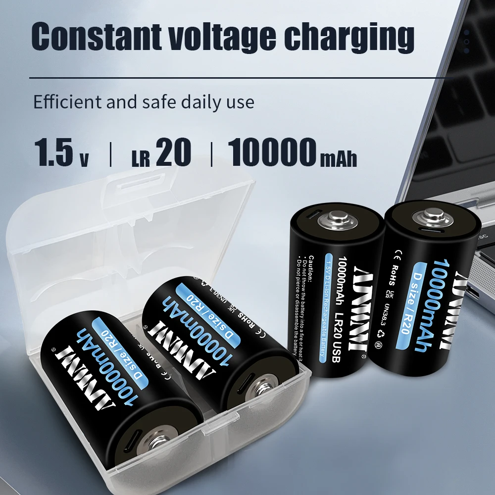AJNWNM-1-5V-D-Size-Rechargeable-Battery-Type-D-USB-Charging-R20-LR20 ...