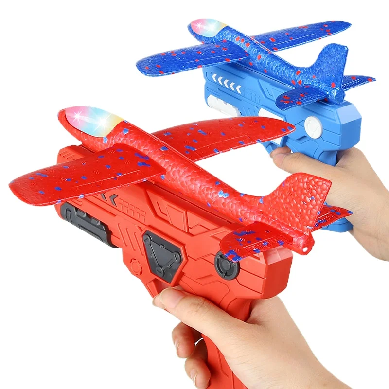 Outdoor-Games-Kids-Glider-Flight-Flying-Throw-Foam-Plane-Shooting-Gun ...