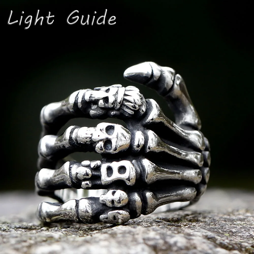 Stainless Steel Skull Rings Men | Stainless Steel Finger Skull Ring ...