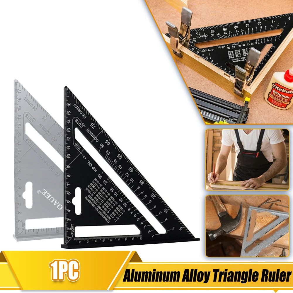 Triangle-Ruler-7inch-Aluminum-Alloy-Angle-Protractor-Speed-Metric ...