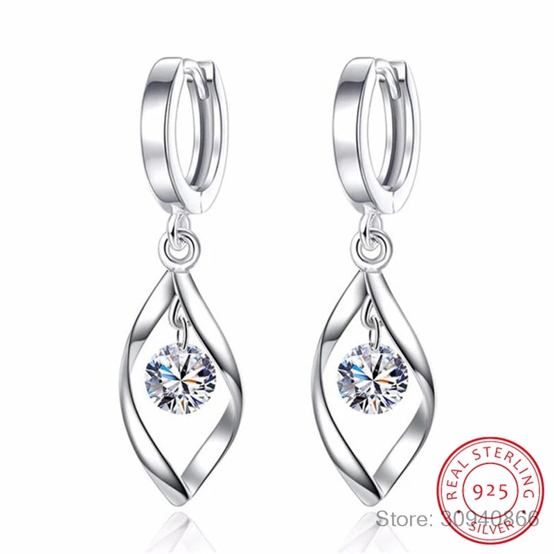 925-Sterling-Silver-Luxury-Zircon-Statement-Charms-Drop-Earring-for-Women-Fashion-European ...