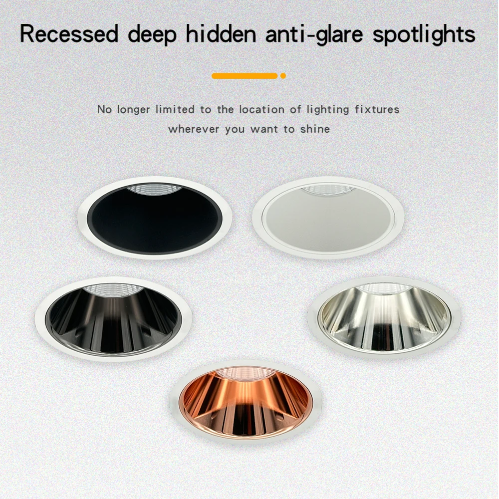 Dimmable Led Spotlight Recessed Ceiling Lamp Aluminum Led COB Light ...