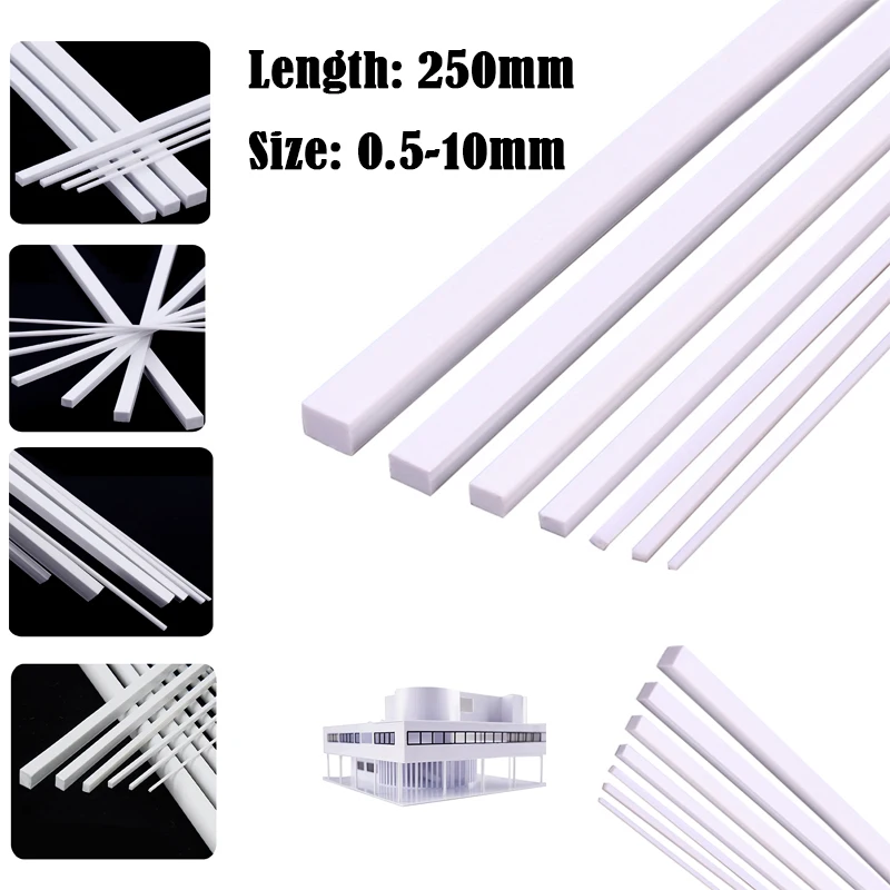 2-5-10-50pcs-ABS-White-Square-Plastic-Rod-Stick-For-Architecture-Model ...