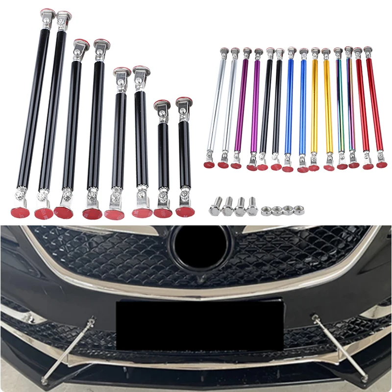 Universal-Ajust-vel-Frente-Bumper-Lip-Splitter-Rod-Strut-Tie-Bar ...
