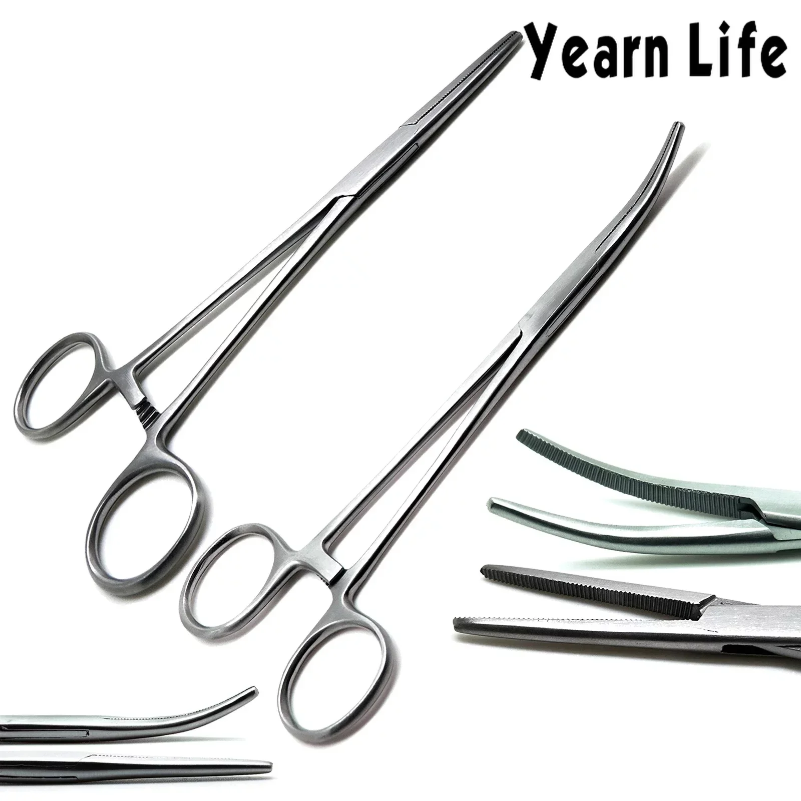 Stainless-Steel-Curved-Tip-and-Straight-Tip-Forceps-Locking-Clamps ...