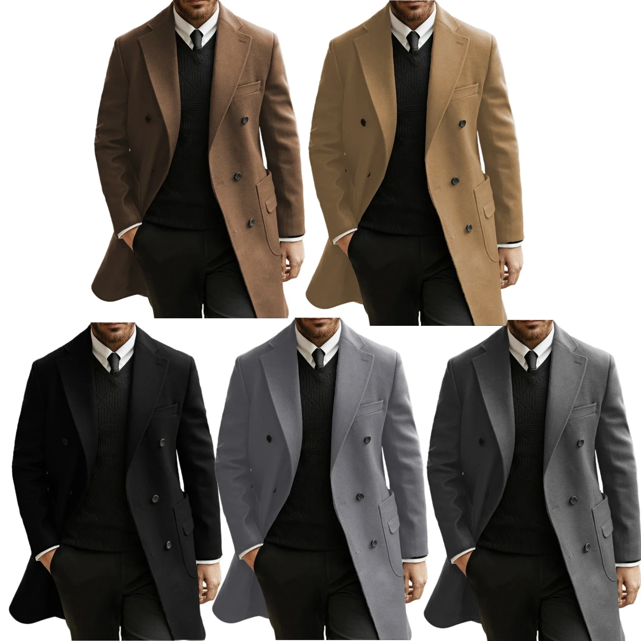 Modern Man Trench Coat Customized Full Man Terno Fashion Notched Lapel ...