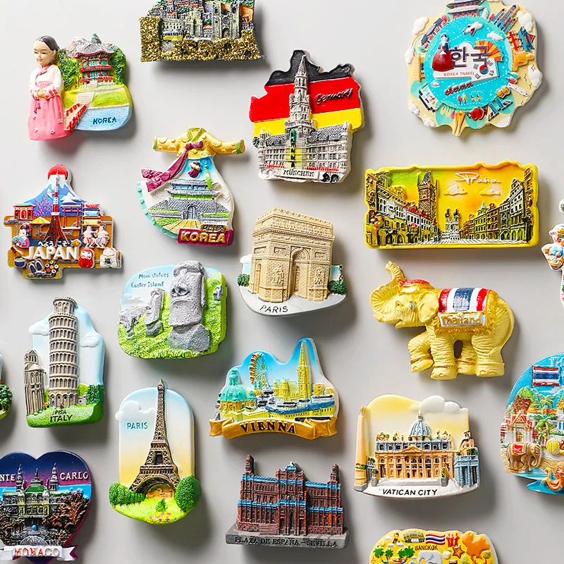 World Travel Refrigerator Magnets Italy France Japan Foreign Tourist ...
