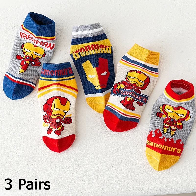 3-pairs-of-children-s-socks-boys-summer-cartoon-medium-length-socks ...