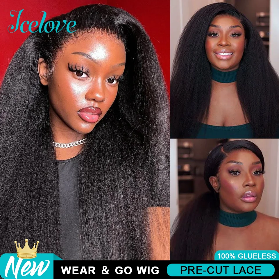 Glueless-Lace-Encerramento-Peruca-Cabelo-Humano-Kinky-Perucas-Retas-Pr ...