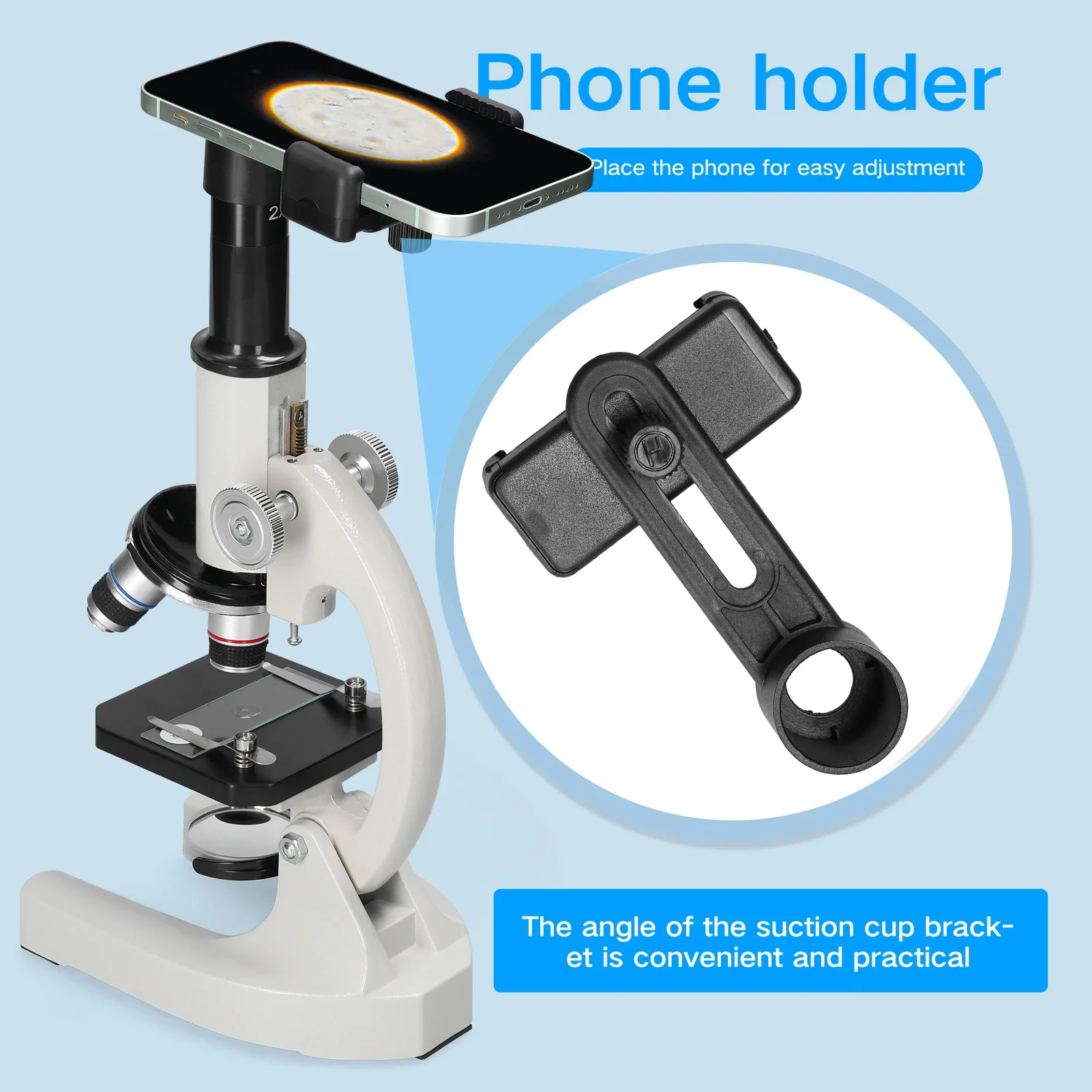 Monocular Optical Microscope 64X-2400X for School Children Science ...