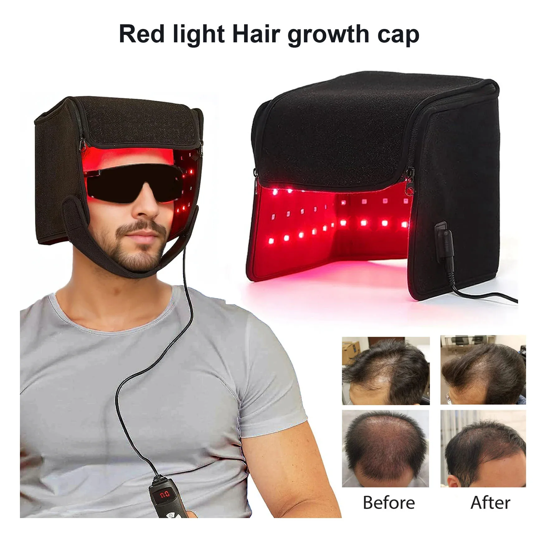 Led-Red-Light-Therapy-Hat-For-Hair-Growth-Red-Infrared-Light-Growth ...
