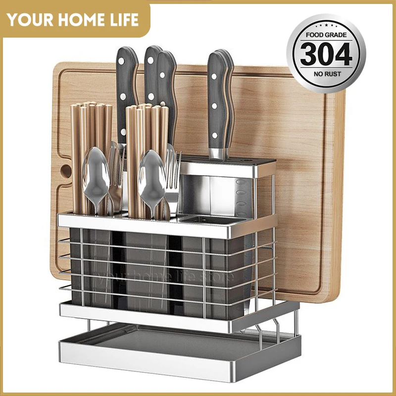 Knife Holder and Utensil Holder 304 Stainless-Steel Modern Universal ...