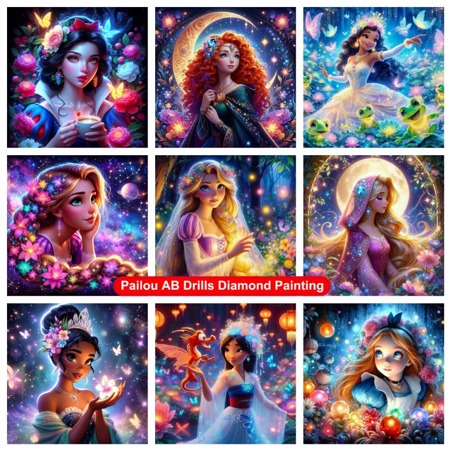 Fantasy Flowers Snow White Disney Princess Diamond Painting AB Drills ...