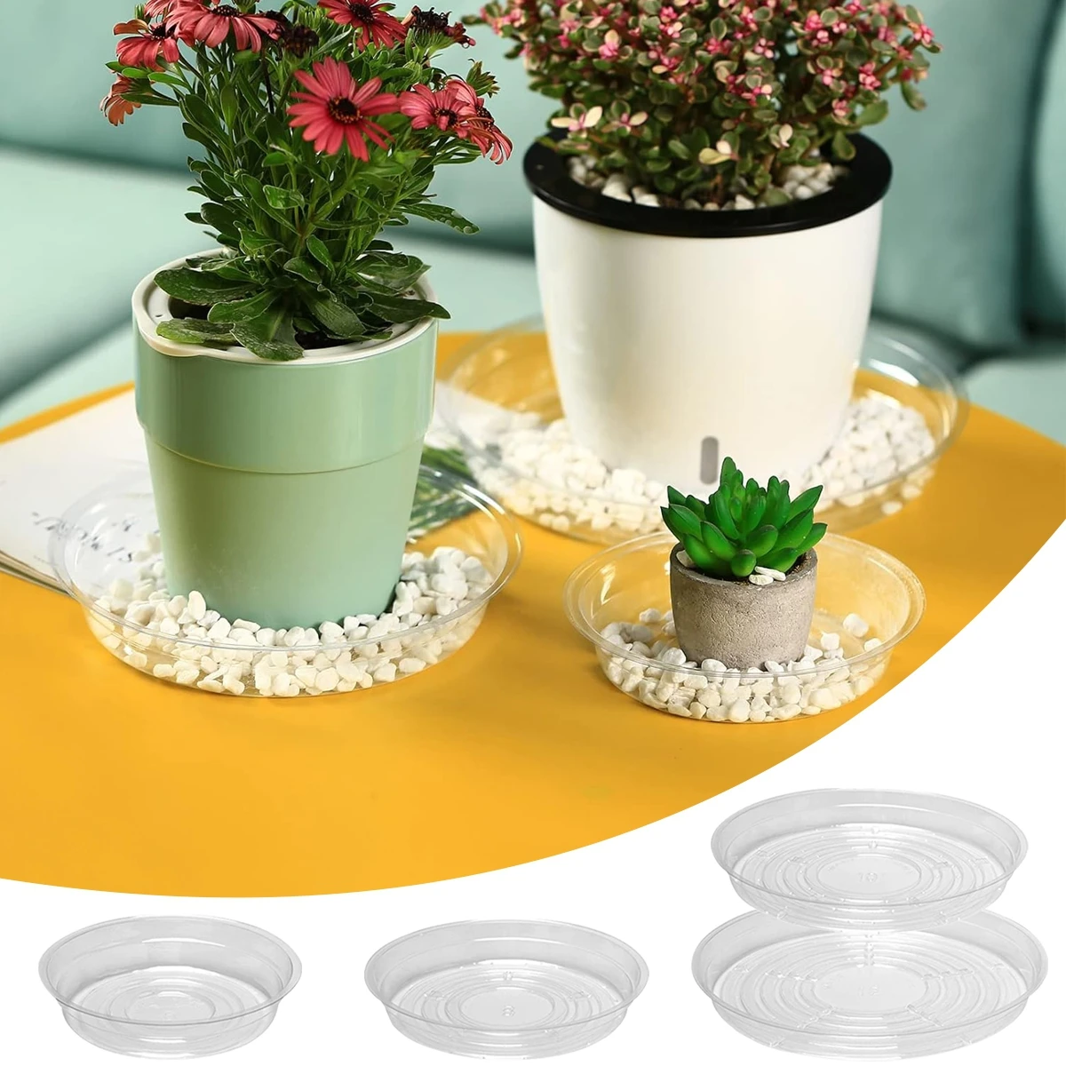 6-8-10-12-Inch-Clear-Plastic-Plant-Saucer-Flower-Pot-Base-Tray-Round ...