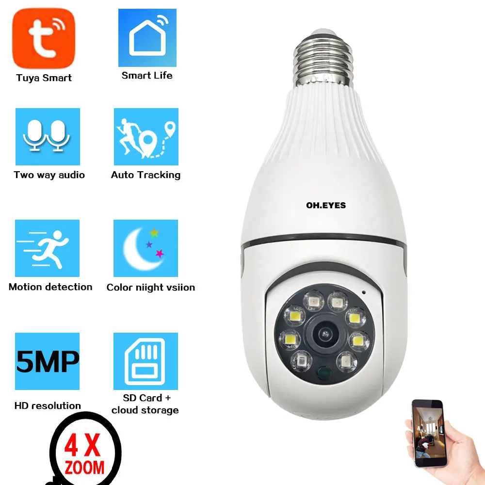 Tuya Smart Life Wifi IP Camera Indoor 5MP Wireless Auto Tracking CCTV ...