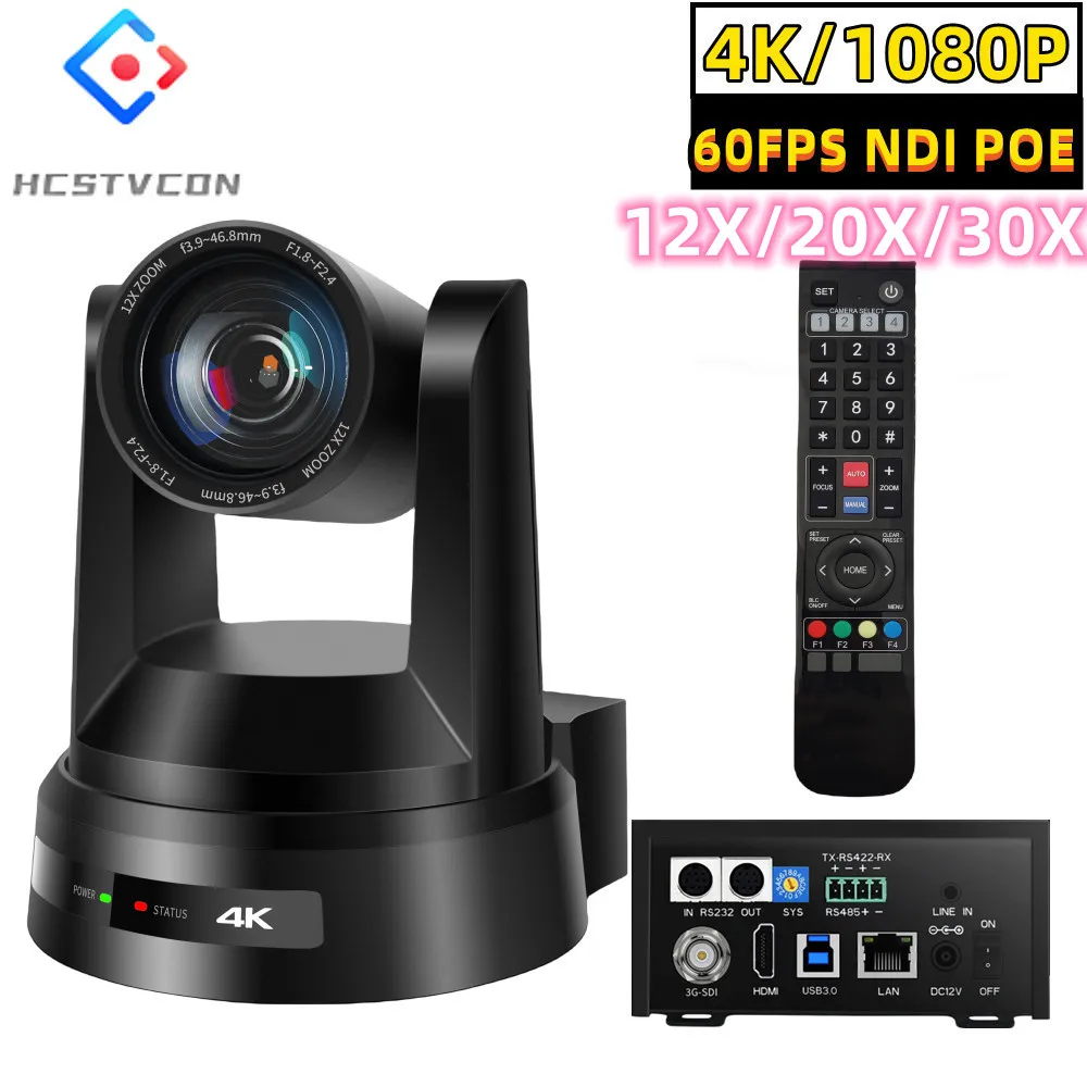 NDI-POE-Conference-PTZ-Camera-1080-4K-AI-tracking-60FPS-12-20X-Optical ...
