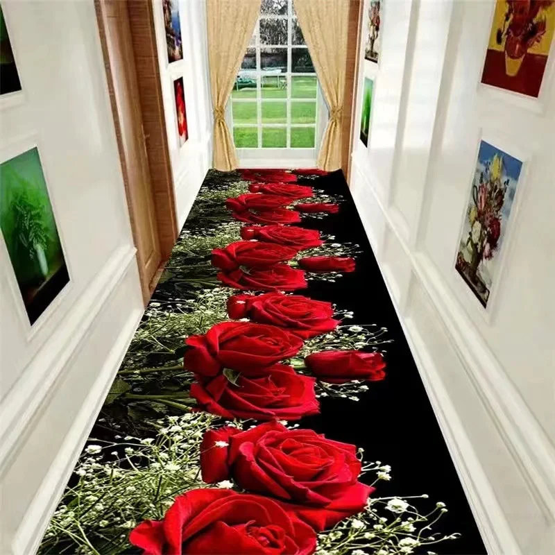 3D-Three-dimensional-Corridor-Long-Carpets-Grass-Stone-HALLWAY-Rug-Can ...