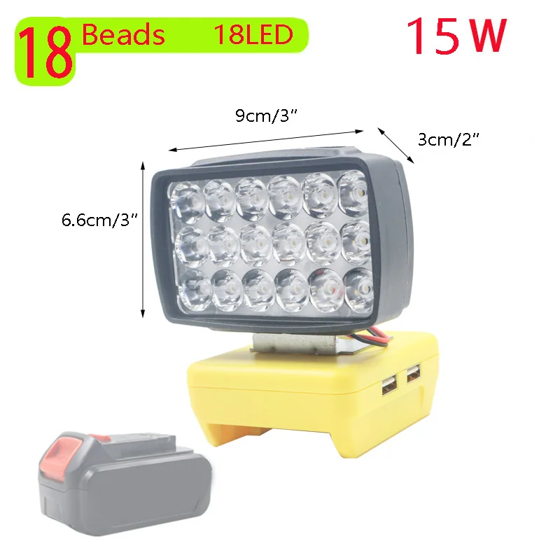 Car-LED-Work-Lights-Flashlights-Electric-Torch-Spotlight-For-Dewalt-18V ...