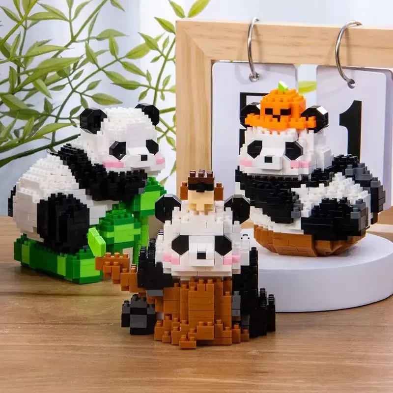 Creative Mini Cute Panda Micro Building Blocks 3D Diamond Model Animals ...