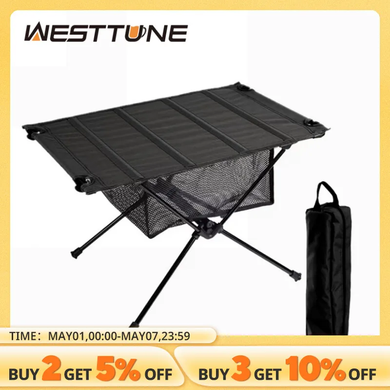 WESTTUNE-Camping-Folding-Table-Lightweight-1680D-Oxford-Roll-Up-Table ...