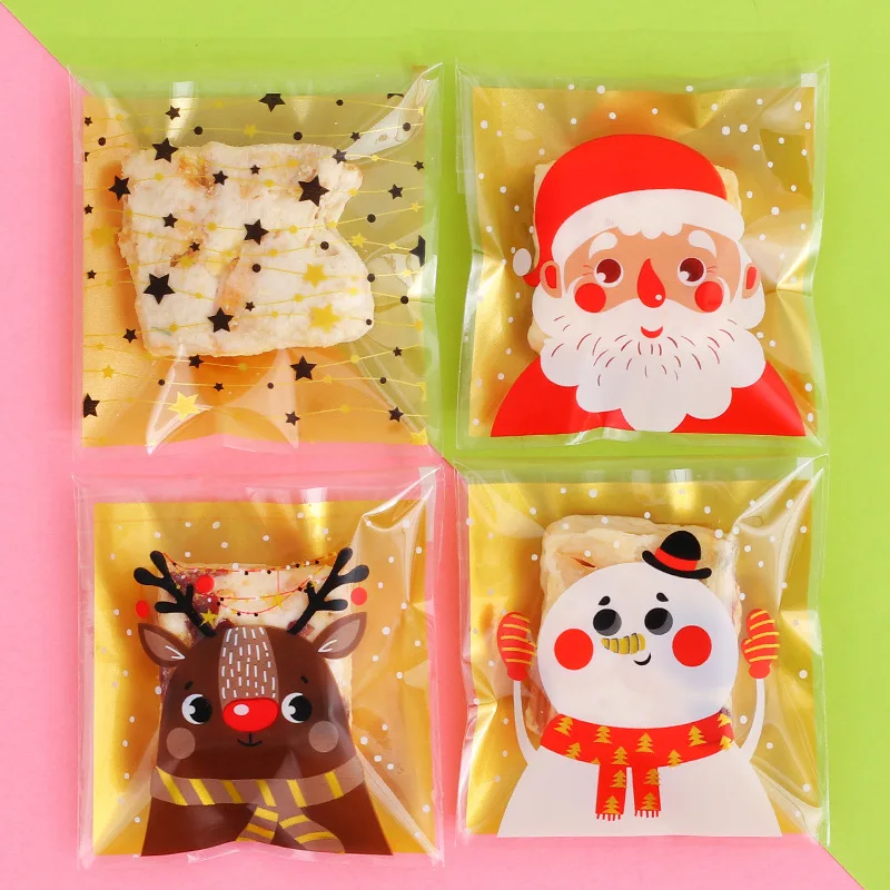 100Pcs-Christmas-Gift-Bags-Candy-Bag-Christmas-Decoration-Plastic-Treat ...