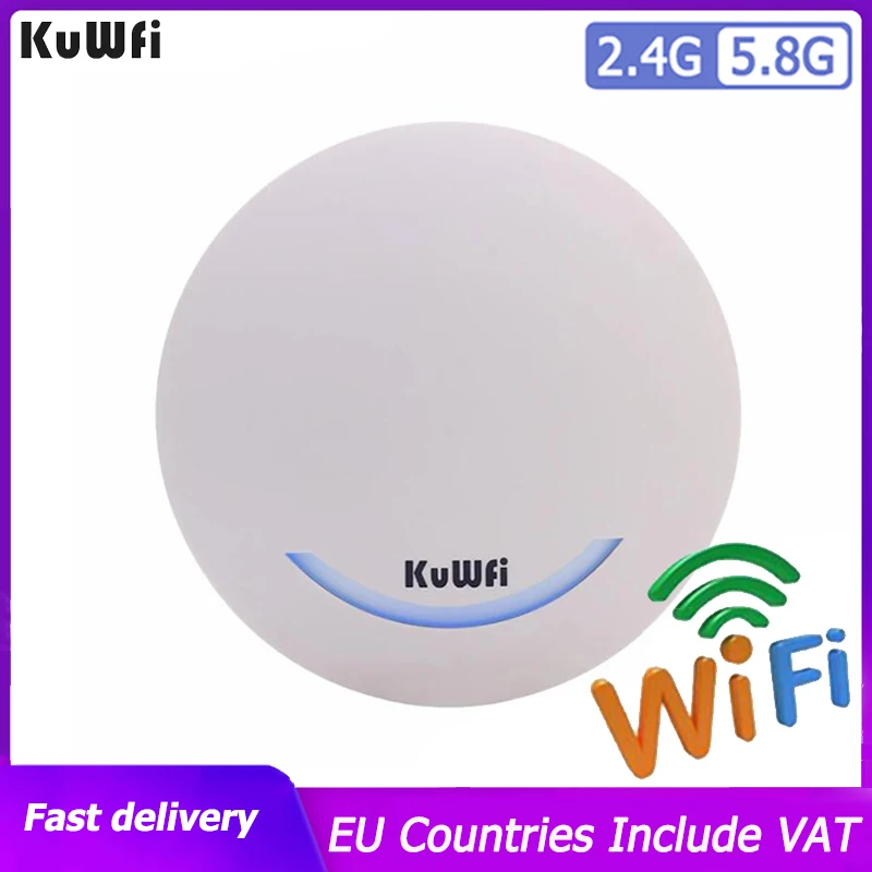 KuWFi 1200Mbps Wi fi router Ceiling Mount Ethernet Port AP Wireless ...