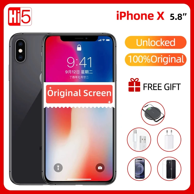 Unlocked-Original-Apple-iPhone-X-5-8-3GB-ROM-64GB-256GB-Face-ID-2716mAh ...