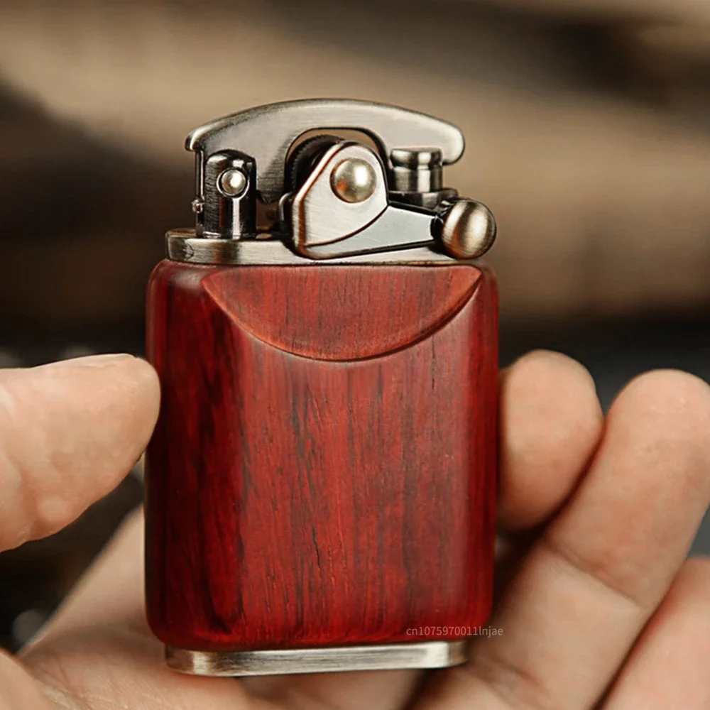 NEW-Rosewood-Wooden-Zorro-Rocker-Kerosene-Lighter-Retro-Copper-Old-Nine ...