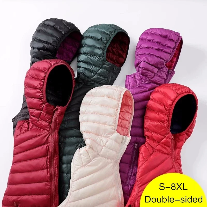 Double-sided Wear Women Hooded Short Puffer Jackets 2023 New Arrivasl ...