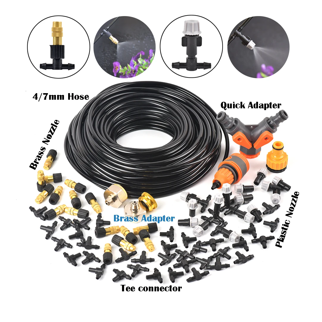 6M-30M Outdoor Misting Cooling System Garden Irrigation Watering 1/4 ...