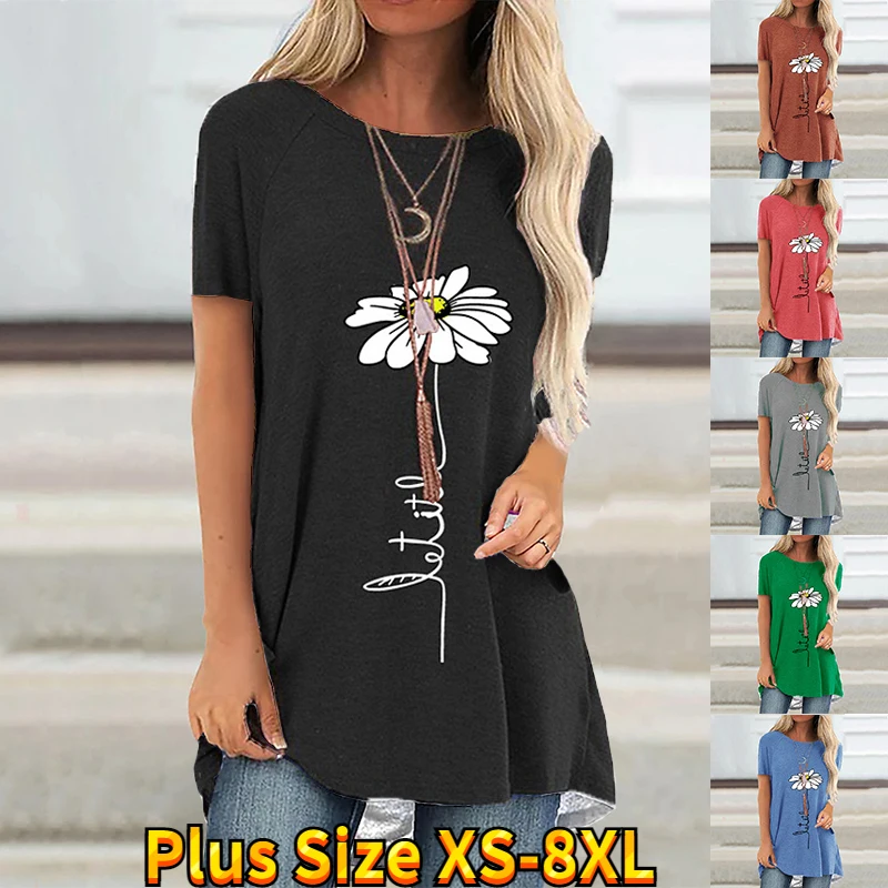 Camisetas-estampadas-de-manga-corta-para-mujer-blusas-informales-de-moda-Estilo-Vintage-manga ...