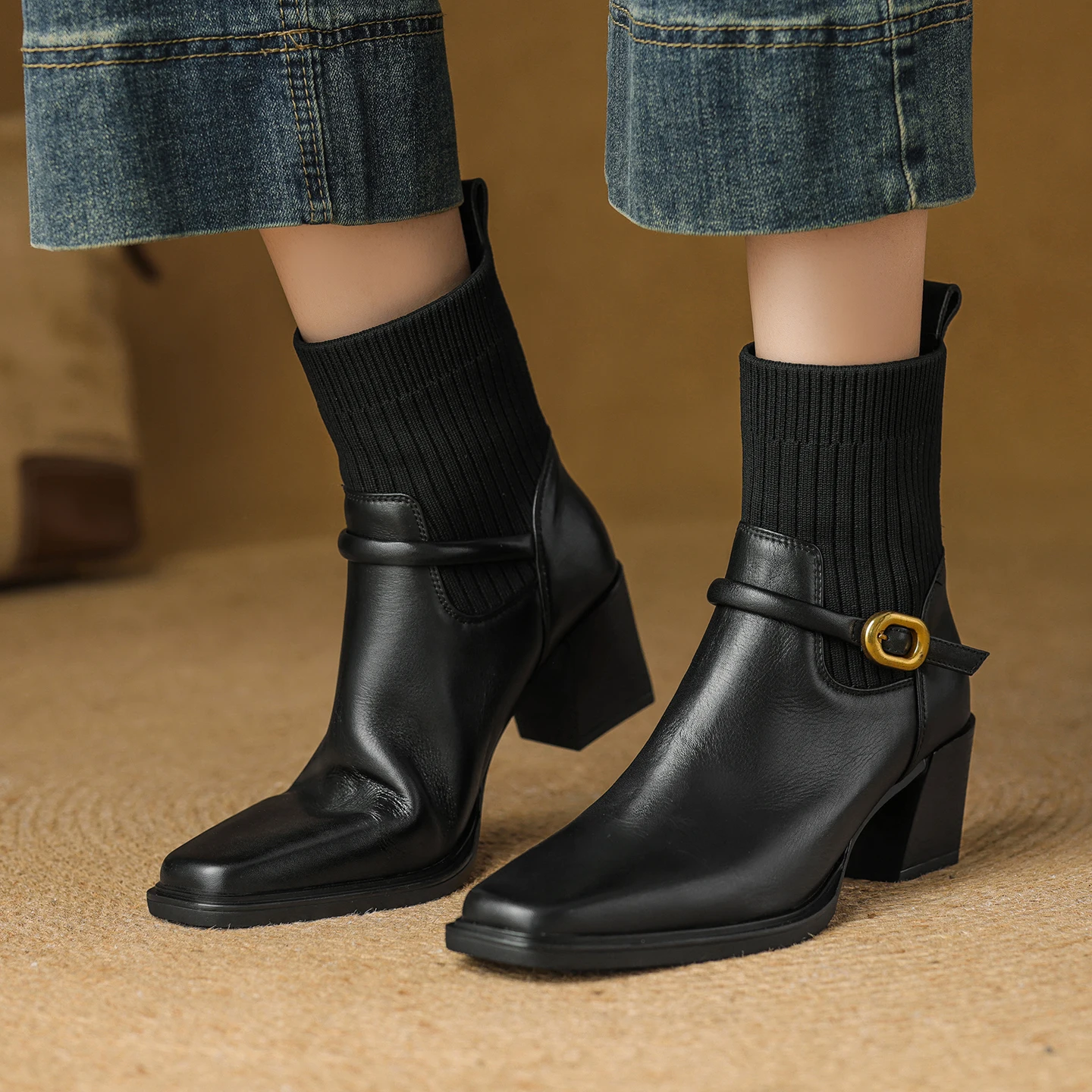 2026 Spring/Autumn Fashion Women Boots Square Toe Chunky Heel Modern ...