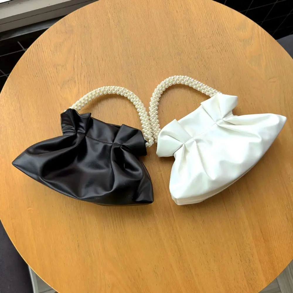 Pearl-Chain-Banquet-Bag-Trend-French-PU-Hand-Bag-Wrinkled-Clouds-Party ...