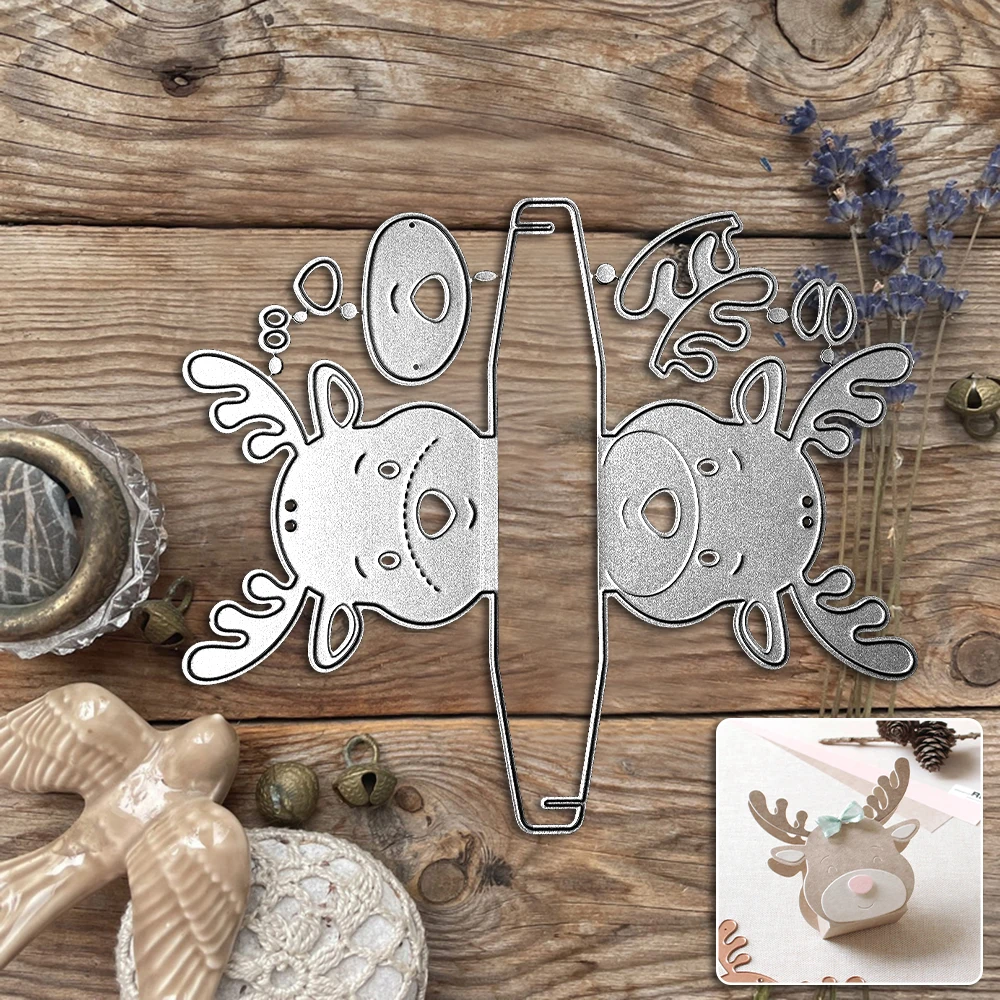 Reindeer-Box-Cutting-Dies-DIY-Scrapbooking-Silicone-Stamp-Metal-Dies ...
